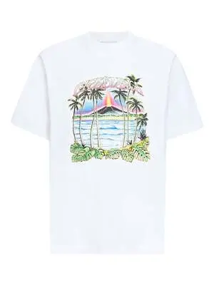 Casablanca White Volcano Printed T-shirt - Multicolor