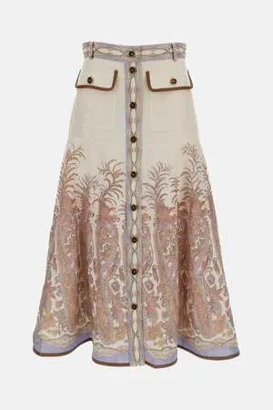 Zimmermann Alchemy A-line Midi Skirt - Multicolor