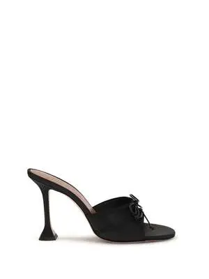 Amina Muaddi Eleonora Mules Sandals With Sculptural Heel - Black