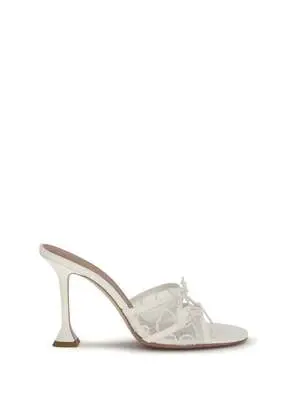 Amina Muaddi Eleonora Mules Sandals With Sculptural Heel
