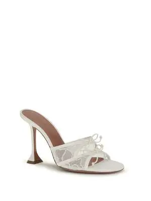 Amina Muaddi Eleonora Mules Sandals With Sculptural Heel