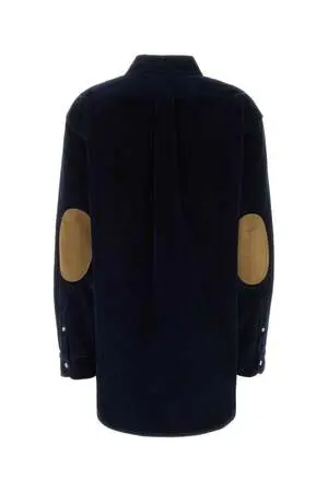 Miu Miu Corduroy Shirt With Logo Detail - Blue