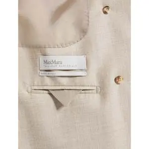 Max Mara Fred Jacket: Cashmere Blend Double-breasted Blazer - Cream