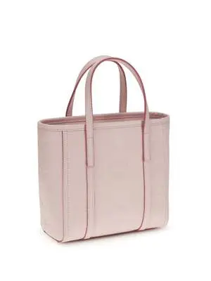 Mcm Toni Small Tote Bag With Embossed Maxi Visetos Motif - Pink