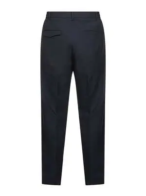 Tagliatore Blue Stretch Virgin Wool Blend Garcon Trousers - Multicolor