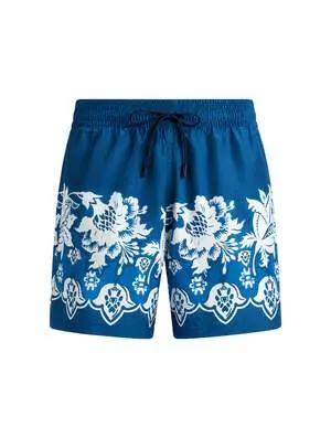 Etro Floral Print Swim Shorts - Blue