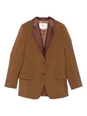 Fendi Single-breasted Jacket With Satin Lapels - Multicolor