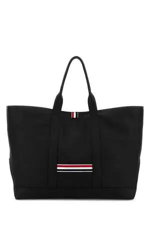 Thom Browne Leather Shopping Bag - Black