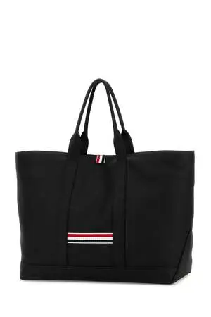 Thom Browne Leather Shopping Bag - Black
