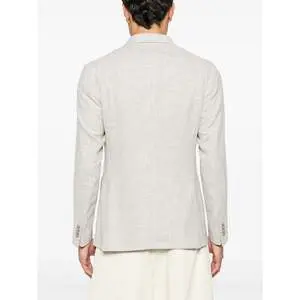 Tagliatore Double-breasted Peak Lapel Jacket - Cream