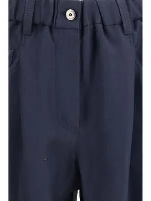 Brunello Cucinelli Mixed Linen Pants - Blue