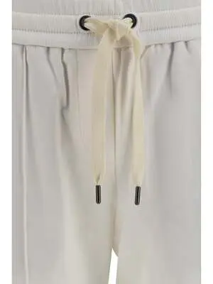 Brunello Cucinelli Mixed Linen Pants - White