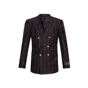 Gucci Wool Checked Blazer - Black