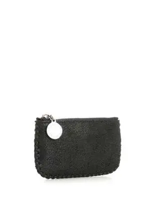 Stella McCartney Falabella Zip Around Card Holder Keychain - Black