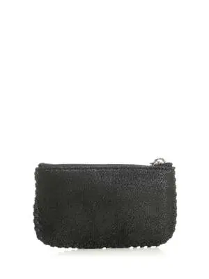 Stella McCartney Falabella Zip Around Card Holder Keychain - Black