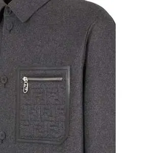 Fendi Cashmere Shirt Jacket With Ff Embossing