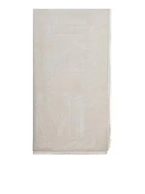 Max Mara Cotton Blend Scarf With Jacquard Logo - Multicolor