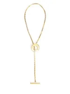 Celine Plated Brass Disc Necklace - Gold