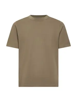 Brunello Cucinelli Khaki Cotton Jersey Crewneck T-shirt