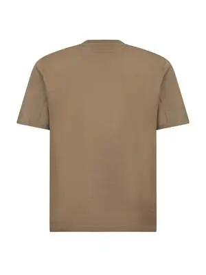 Brunello Cucinelli Khaki Cotton Jersey Crewneck T-shirt