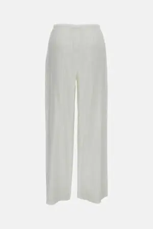 Max Mara Wide-leg Linen-blend Trousers - Multicolor