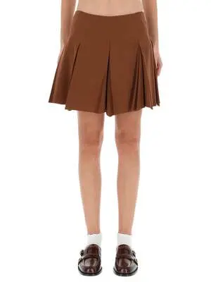 Marni Pleated Miniskirt - Brown