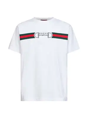 Gucci White Cotton Jersey Embroidered T-shirt
