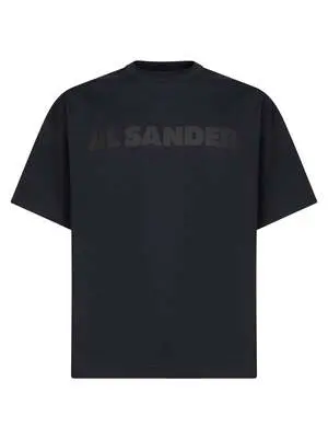JIL SANDER Blue Lightweight Cotton Jersey Logo T-shirt - Multicolor
