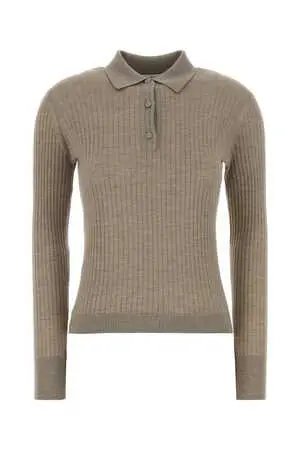 Max Mara Dove Grey Cashmere Blend Gitano Polo Shirt - Gray
