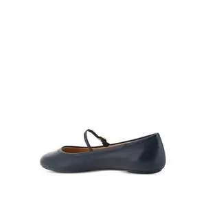 GIANVITO ROSSI Carla Ballerina Flats With Ankle Strap - Blue