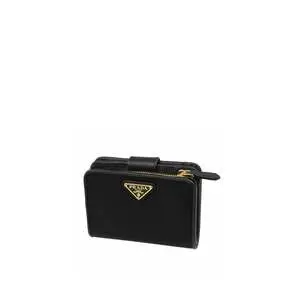 Prada Nylon And Leather French Wallet - Black