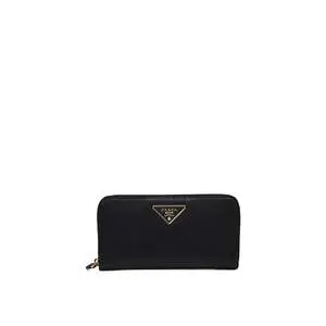 Prada Leather Logo Wallet - Black