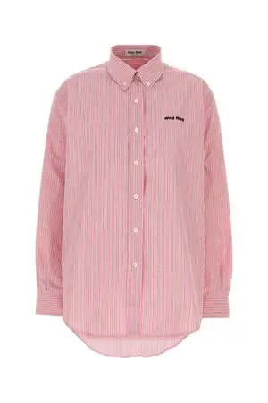 Miu Miu Embroidered Poplin Oversize Shirt
