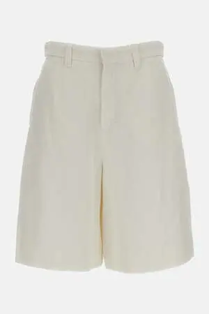Max Mara Cotton Linen Blend Bermuda Shorts - Multicolor