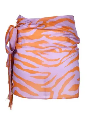 Attico Fluorescent Animal Print Cotton Pareo