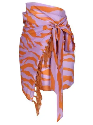 Attico Fluorescent Animal Print Cotton Pareo
