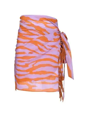 Attico Fluorescent Animal Print Cotton Pareo