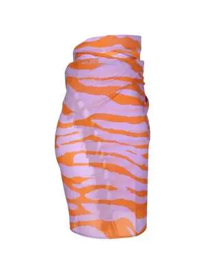 Attico Fluorescent Animal Print Cotton Pareo