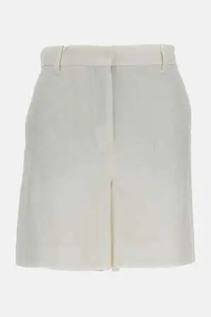 Max Mara Linen High Waist Shorts - Multicolor