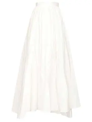 SELF-PORTRAIT Cotton Poplin Midi Skirt