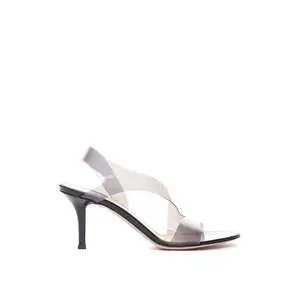 GIANVITO ROSSI Metropolis 70 Transparent Effect Sandals - Black