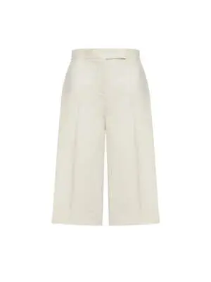 Max Mara Linen Cropped Wide-Leg Pants