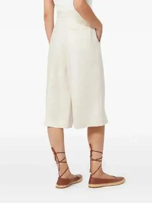 Max Mara Linen Cropped Wide Leg Pants