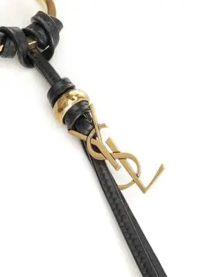Saint Laurent Tassel Keychain With Cassandre Charm - Black