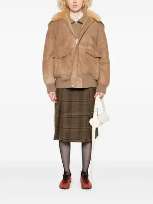 Prada Suede Shearling Collar Jacket - Multicolor