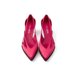 Prada 55mm Satin Cut-out Pumps - Pink