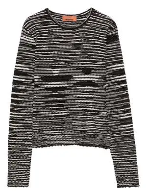 Missoni Wool Blend Horizontal Stripe Crewneck Sweater