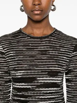 Missoni Wool Blend Horizontal Stripe Crewneck Sweater
