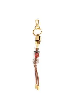 Ami Leather And Metal Pearl Keychain - Multicolor