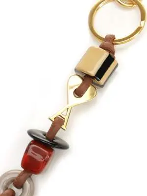 AMI Paris Leather And Metal Pearl Keychain